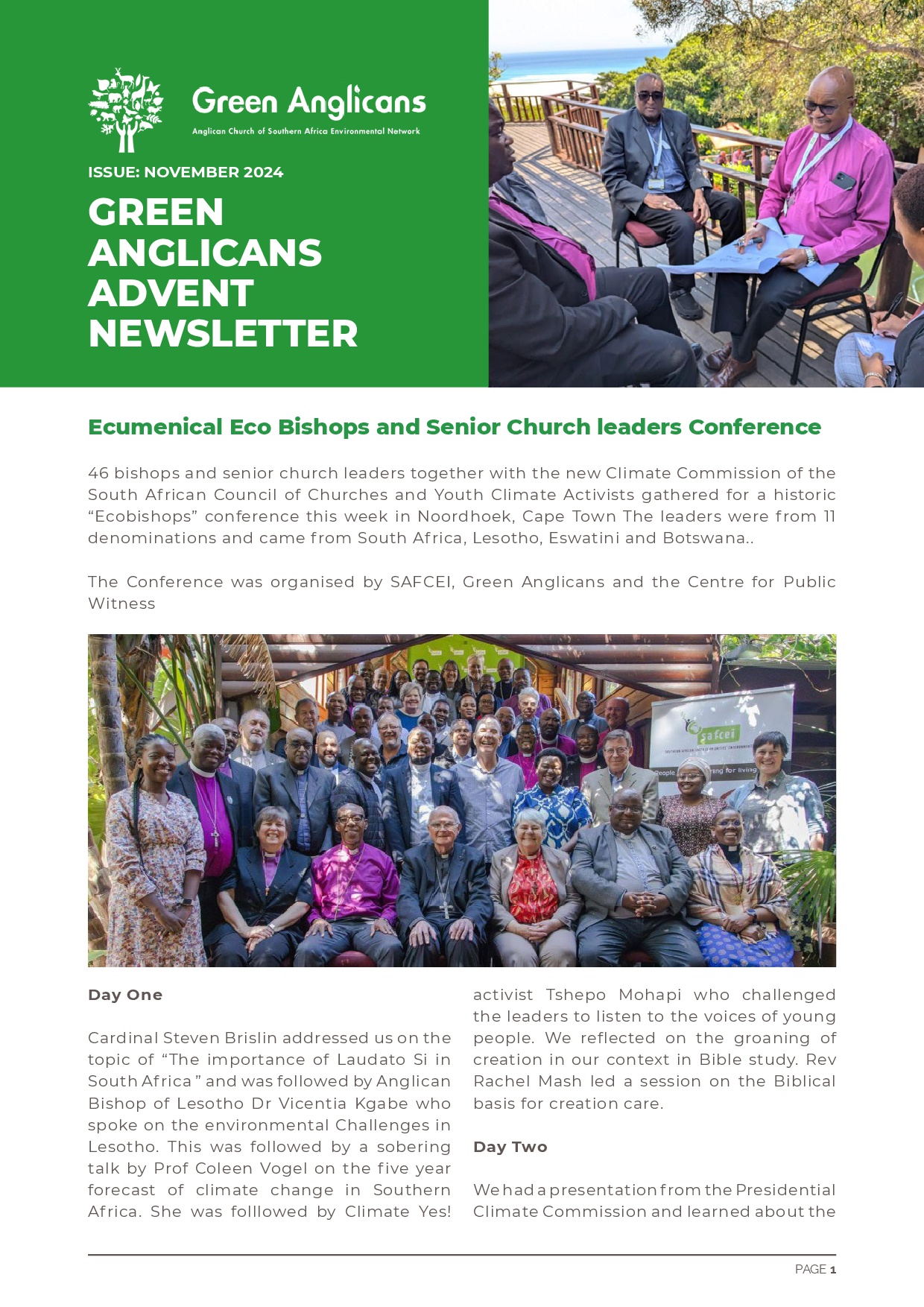 Green Anglicans – Anglican Church of Southern African Environmental Network